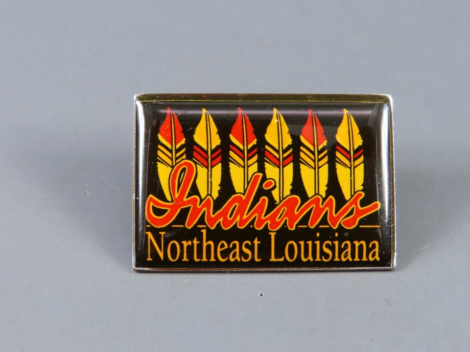 Vintage NLU INDIANS Feather Pin Pinback NORTHEAST LOUISIANA UNIVERSITY ...