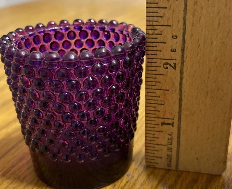 Amethyst Purple Glass Hobnail Votive Candle Tea Light Candle Holder ...
