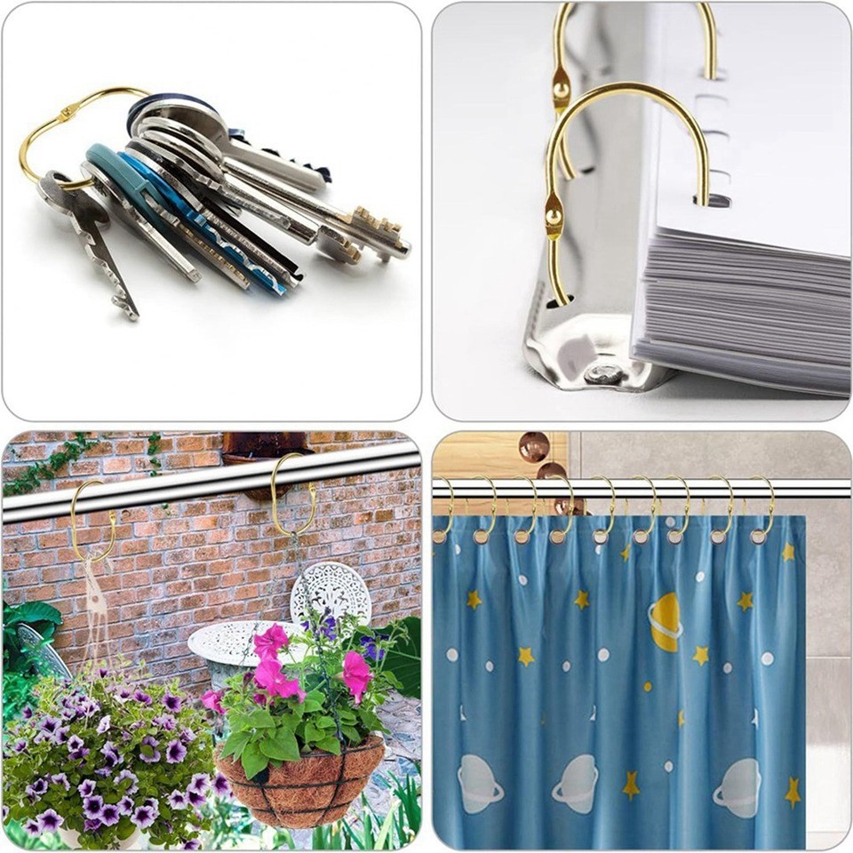 12 Pcs Open Shower Curtain Hook Rings Oval Hanging for Rod Hooks ...