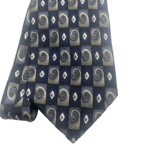 Louis Roth Tie Men’s Blue 100% Silk Geometric Art | eBay