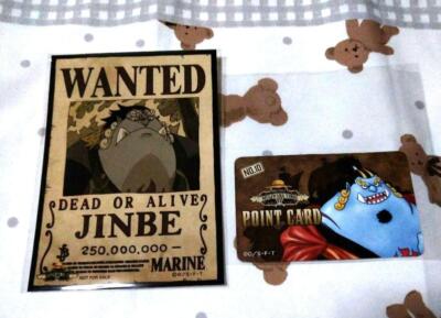 ONE PIECE Jinbe WANTED Poster and Point Card Mugiwara Store Limited ...
