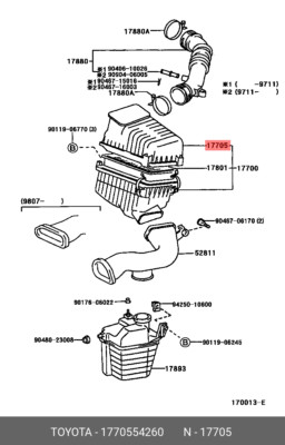 Genuine OE cap sub-assy, air cleaner, 1770554260 for TOYOTA 17705-54260 ...