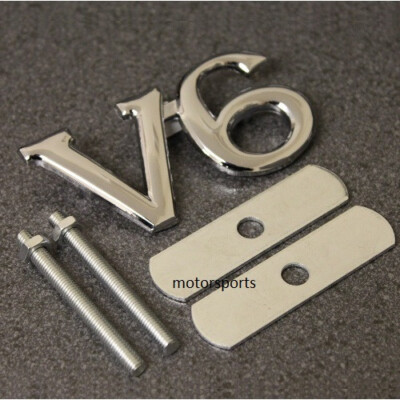 V6 Grill Badge Chrome Metal For Car Van Emblem Decal V8 Engine ...