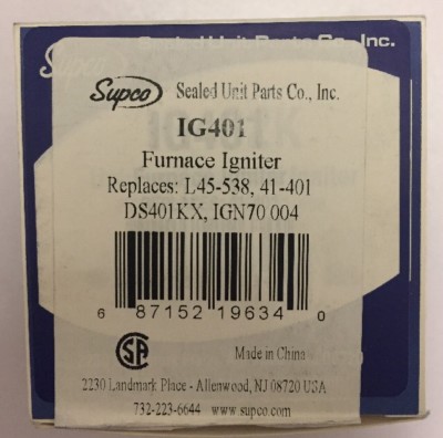 SUPCO UNIVERSAL FURNACE IGNITER IG401 | eBay