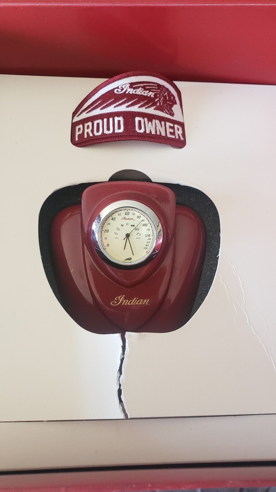 Indian Motorcycle Clock Speedometer Patch Dealer Gift Box Whs1 | eBay