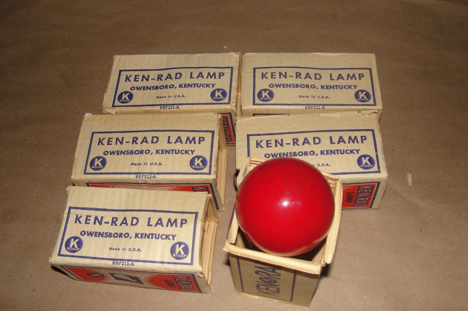 Lot of 6 Kenrad Ken-Rad 115-125V 40W Light Bulb RED NOS New Old Stock ...