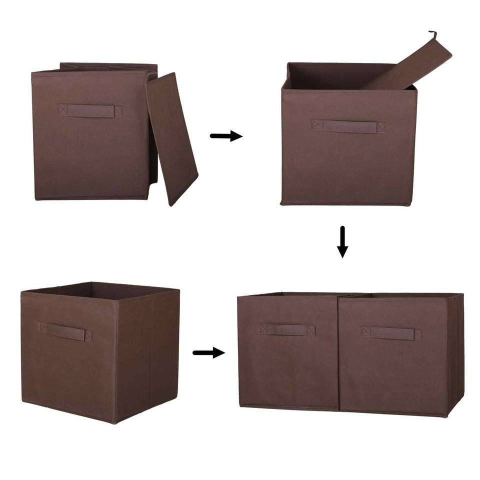 Collapsible Foldable Storage Box Drawer Canvas Fabric Cube Organiser ...