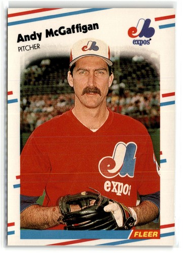 1988 Fleer Baseball Glossy/Tiffany #190 Andy McGaffigan Montreal Expos ...