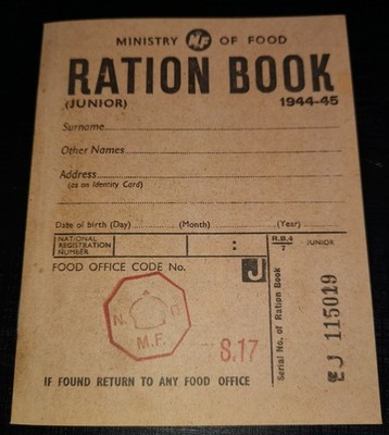 Ration Book Home Front 1940s Retro Ministry of Food WW2 Stamps Shops ...