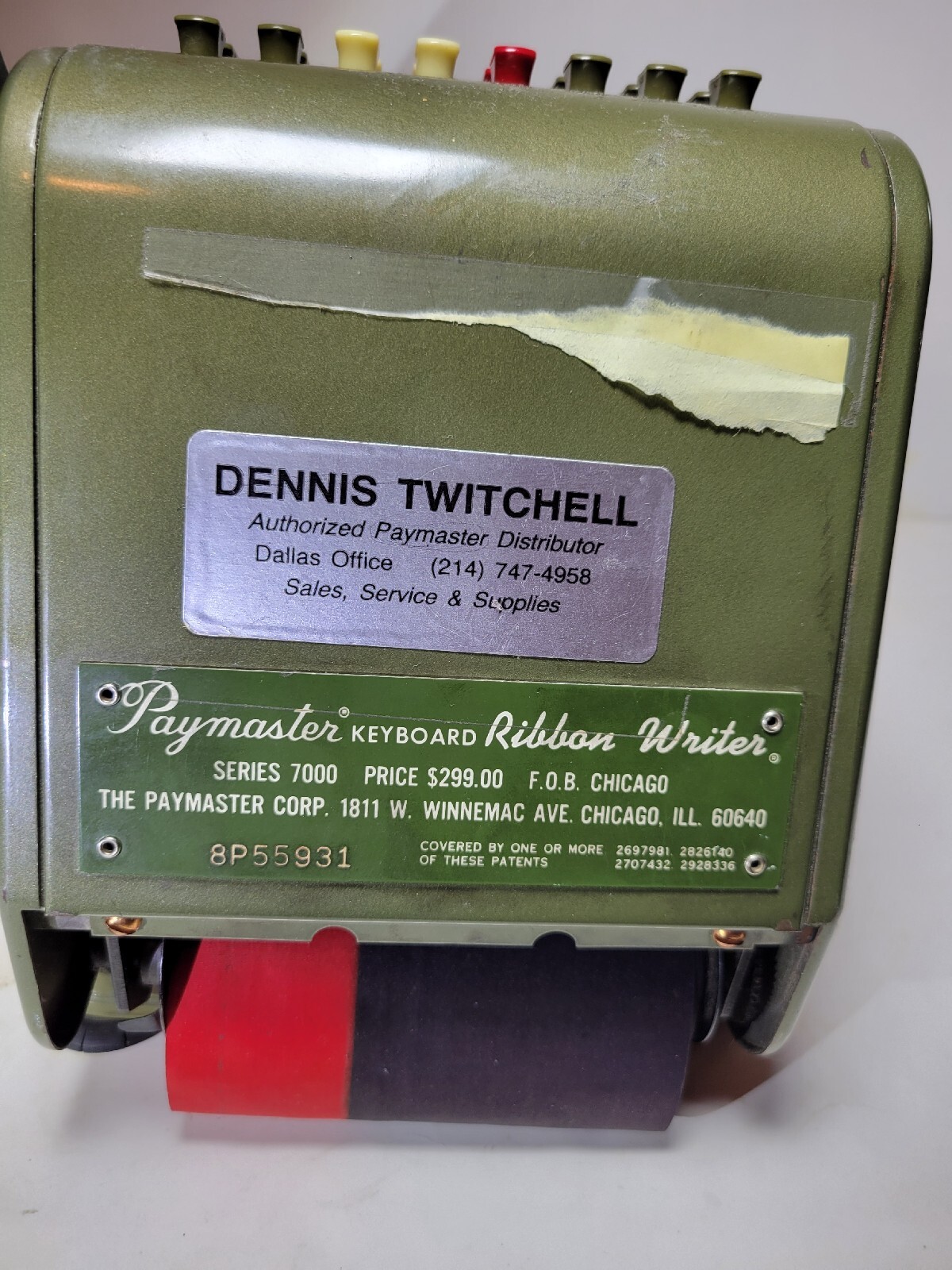 VINTAGE PAYMASTER KEYBOARD RIBBON-WRITER SERIES 7000 (8P55931) | eBay