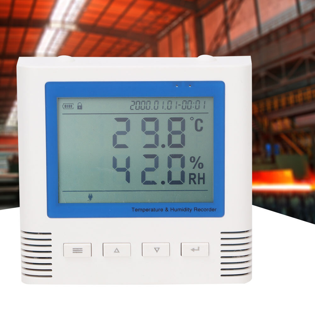 Temperature & Humidity Recorder Usb Large Screen Wide Viewing Angle LCD ...