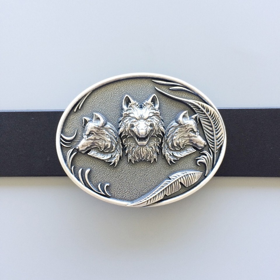 Vintage Silver Plated Western Wolves Oval Belt Buckle Gurtelschnalle | eBay
