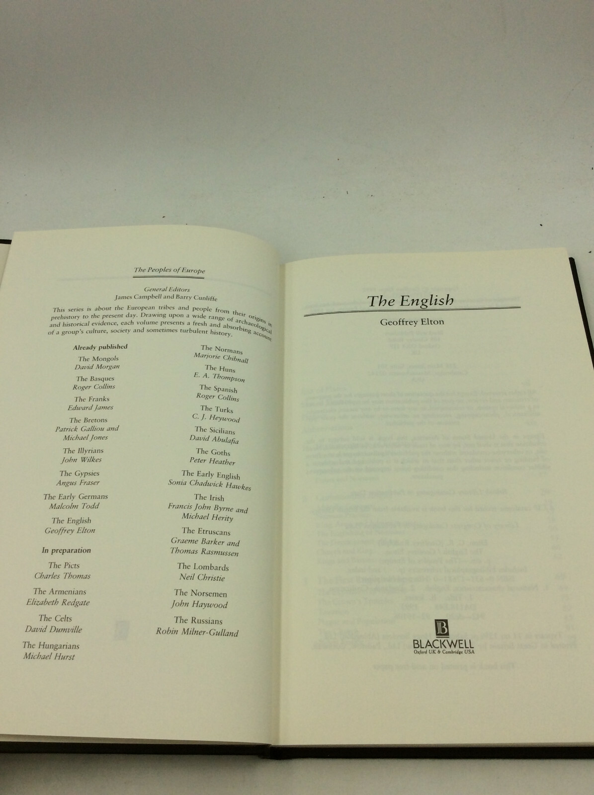 THE ENGLISH - Geoffrey Elton - 1992 - History | eBay