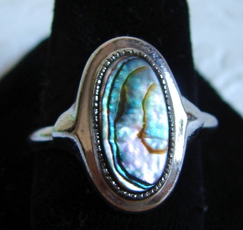 Avon Oval Abalone RING, Size 9, Silver Tone B59 | eBay