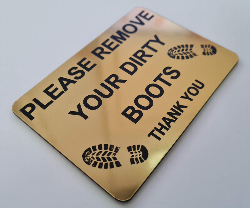 Please Remove Your Dirty Boots Thank You Sign Plaque Muddy Work Shoes ...