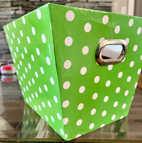 storage container 7x7 / green with white dots-mint condition | eBay
