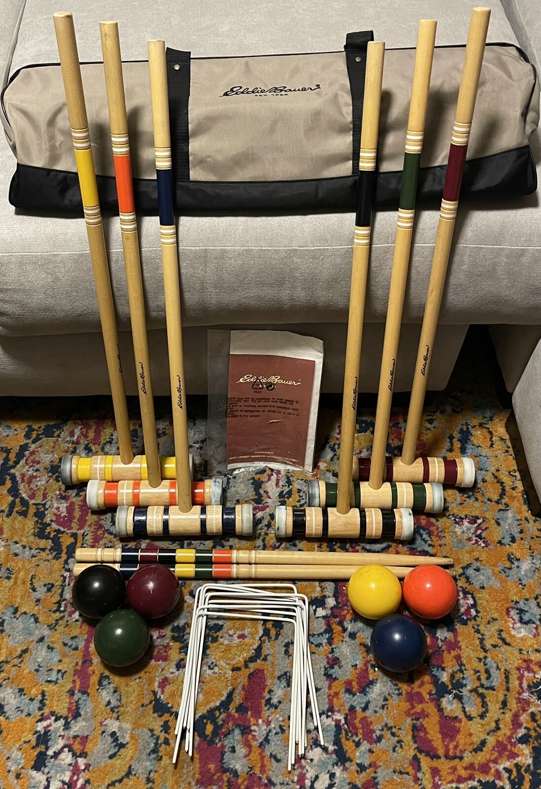 Vintage Eddie Bauer 6 Person Outdoor Croquet Set w/Original Case ...