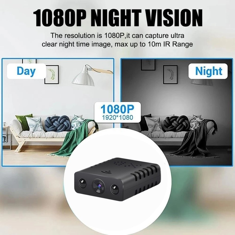 New Smart Mini WiFi Camera Wireless 1080P HD Night Cam w/Battery Home ...