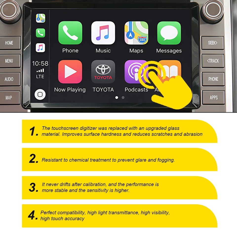 7'' Touch Screen Glass Digitizer For 2014-2019 Toyota Tundra Radio ...