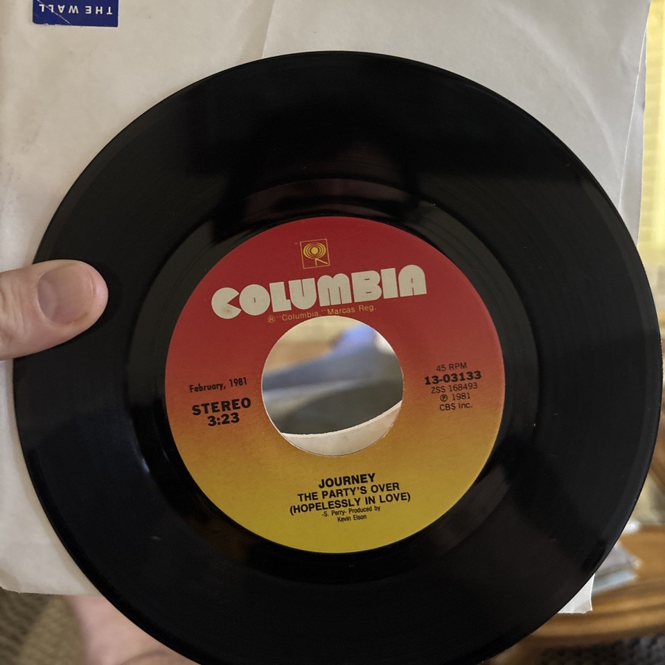 1982 Journey Open Arms & The Party's Over 45" Record | eBay