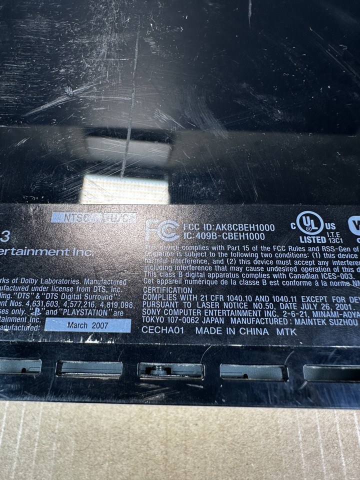 Sony PlayStation 3 Backwards Compatible PS3 Console (CECHA01) Tested ...
