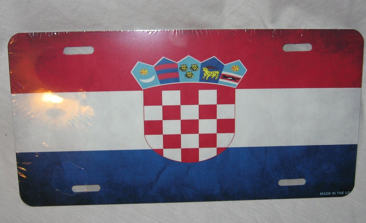 Croatia Croatian National Flag License Plate 6 X 12 Inches Alluminum ...