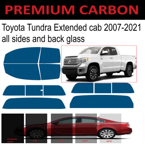 Premium Nano Carbon Window Tint fits Toyota Tundra 2007-2021 EXT Cab ...