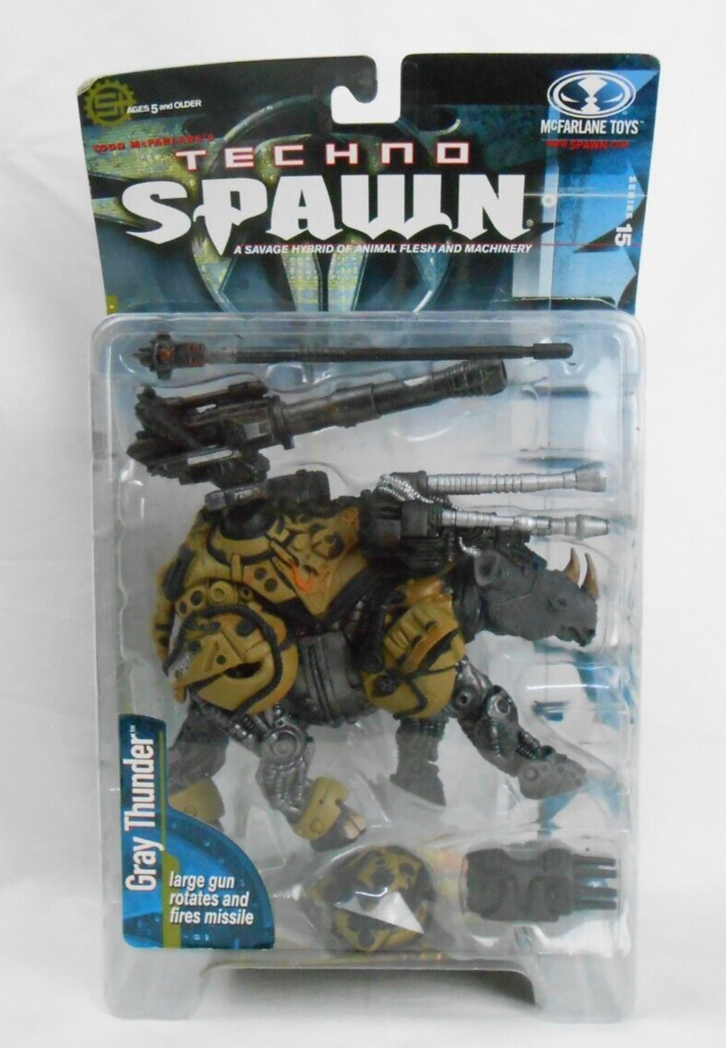 McFarlane Toys Techno Spawn Gray Thunder Rhino Action Figure New 1999 ...