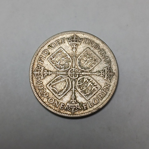 1929 Great Britain One Florin - Silver Coin - Two Shillings - George V ...