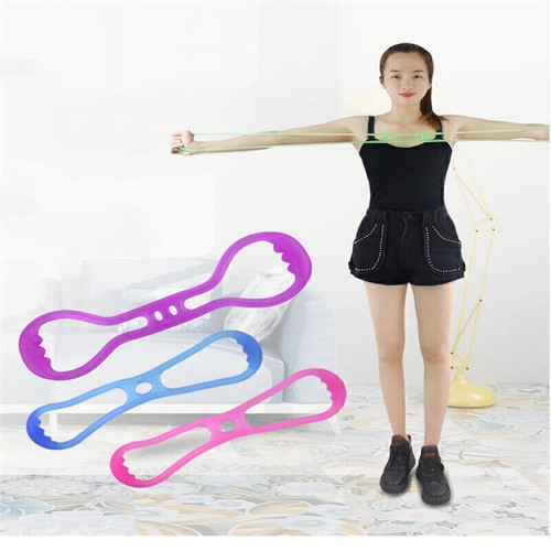 Yoga Gum Fitness Resistance 8 Word Chest Expander Rope Workout Muscle ...