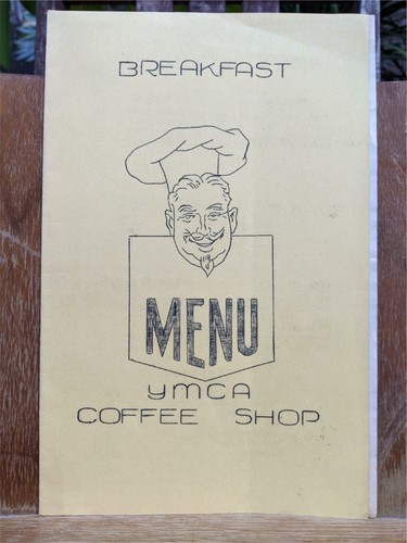 1946 YMCA Coffee Shop Breakfast Menu With OPA WWII Wartime Rationing ...