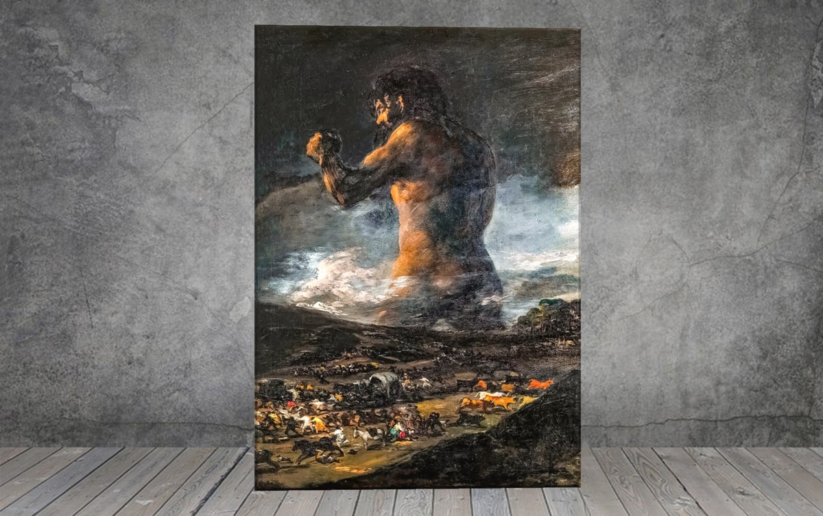 Goya The Colossus The Colossus, C.1808 Wood Print By Francisco Goya