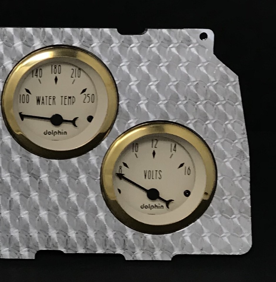1964 1965 1966 Chevy Truck 6 Gauge Dash Panel Insert Engine Turned Gold ...