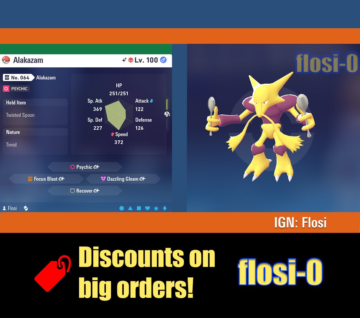 6IV Shiny Alakazam Pokemon Legends ZA (Legends Z-A)