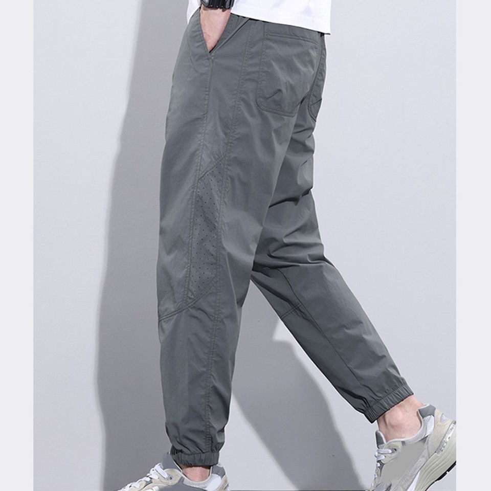 Elastic Waistband Men Jogger Pants Quick Dry Cargo Solid Color Four ...
