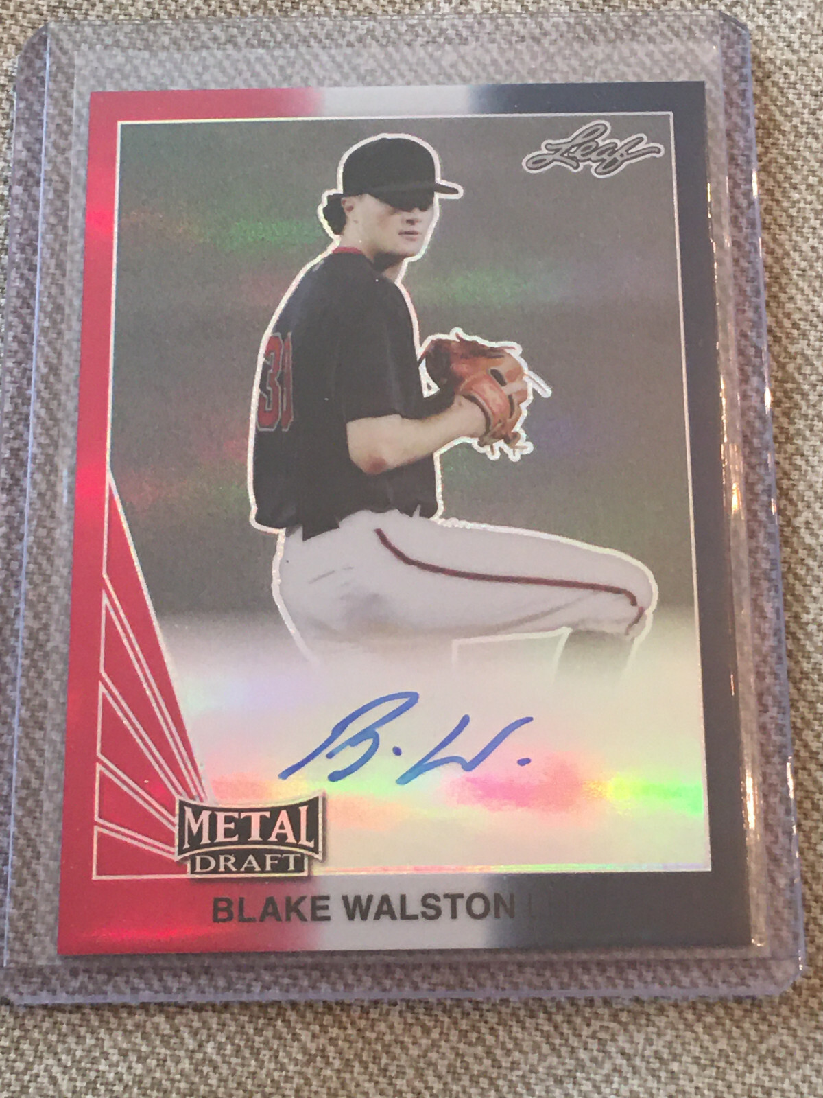 BLAKE WALSTON 2019 Leaf Metal Red White Blue THROWBACK Autograph #2/10 ...