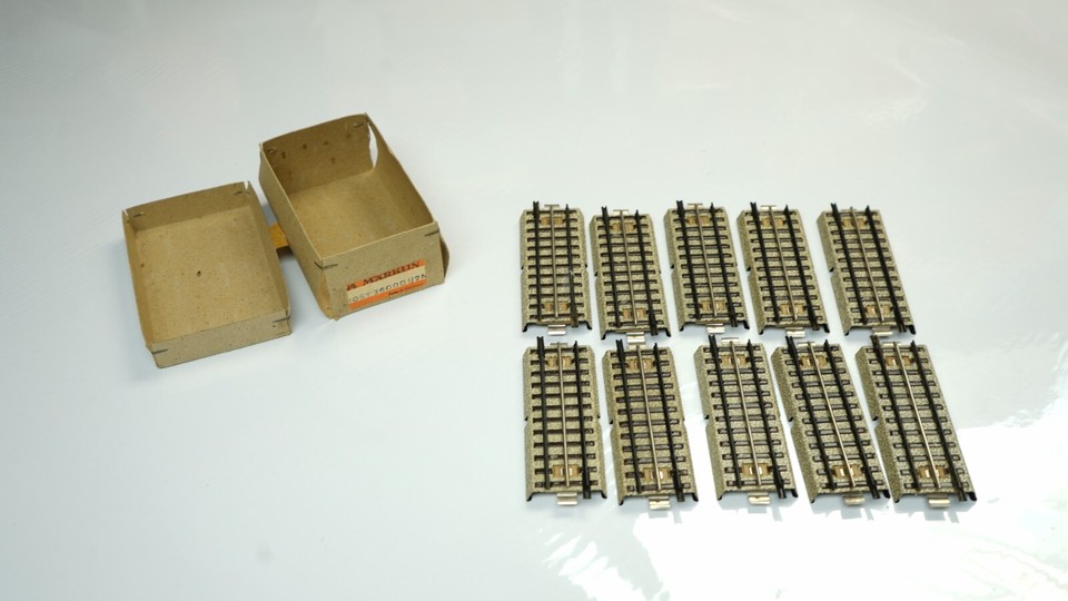 Vintage Marklin HO Gauge Track 10ST 3600 D1/2N Straight Track w/ Box 5x ...