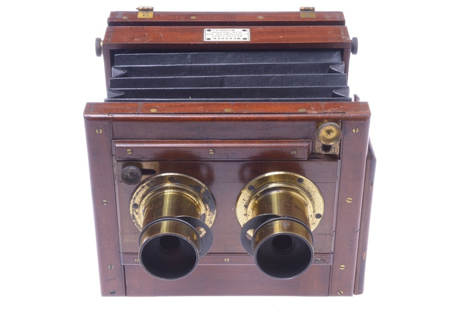 MEAGHER TAILBOARD 4¾×6½”, 12X16.5CM STEREO CAMERA W/ DALLMEYER MENISCUS ...