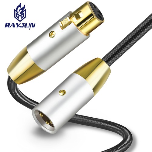 Premium 2M XLR Microphone Cable Male to Female 3 Pin Cable Braided For ...