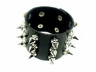 Spike Cuff Wrist Bracelet 21 Spikes Rivet Stud Wide Vegan Faux Leather ...