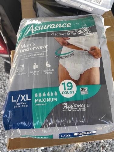 Assurance Men's Incontinence Underwear, L/XL, Maximum Absorbency | eBay