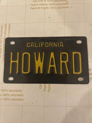 VINTAGE MINI CALIFORNIA - Howard - LICENSE PLATE NAME TAG 1970's ...