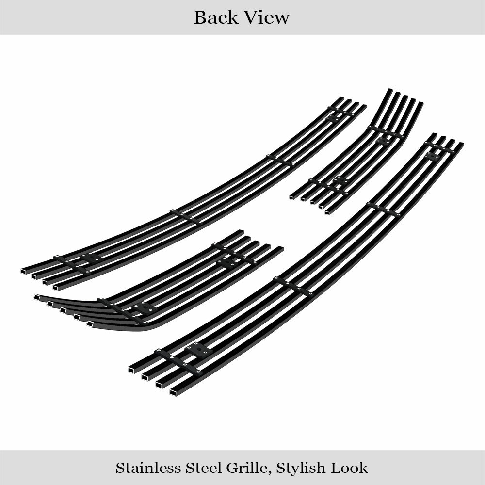 Fits 2013-2014 Ford F-150 XL/XLT Main Upper Stainless Black Billet ...