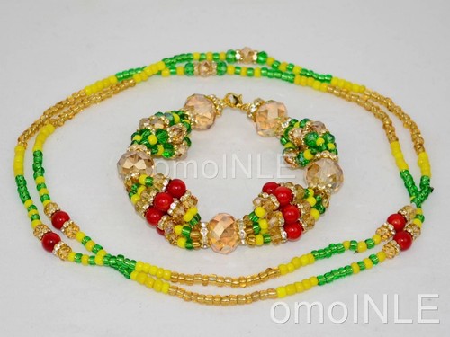 ILDE SANTERIA IFA ORISHA BRACELET & COLLAR IDDE MAZO OCHUN OLOLODI ...