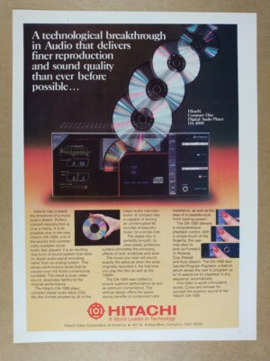 1983 Hitachi DA-1000 Compact Disc CD Player vintage print Ad | eBay
