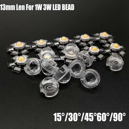 13mm Mini LED Lens 15 30 45 60 90 Degree Lens With Holder Reflector F ...