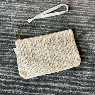 Womens Straw Clutch Bag Bohemian Zipper Wristlet Summer Beach Mini ...