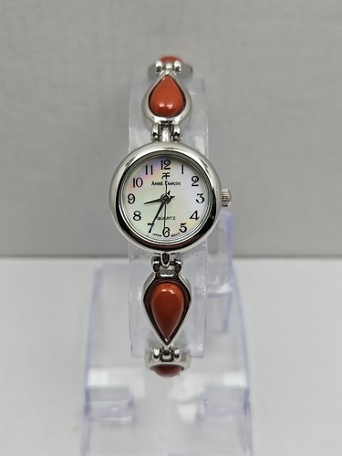 Andre Francois Women Bracelet Quartz Watch Red Orange Stone Accents New ...