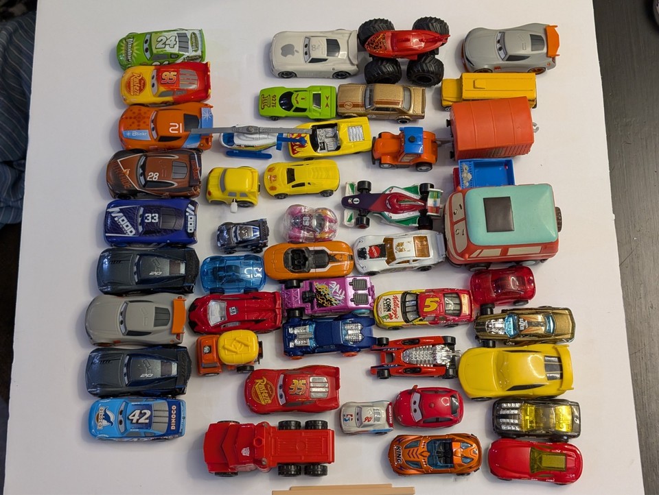 Lot of 40+ Mixed Toy Cars – Disney, Hot Wheels, Diecast & Plastic, Some ...