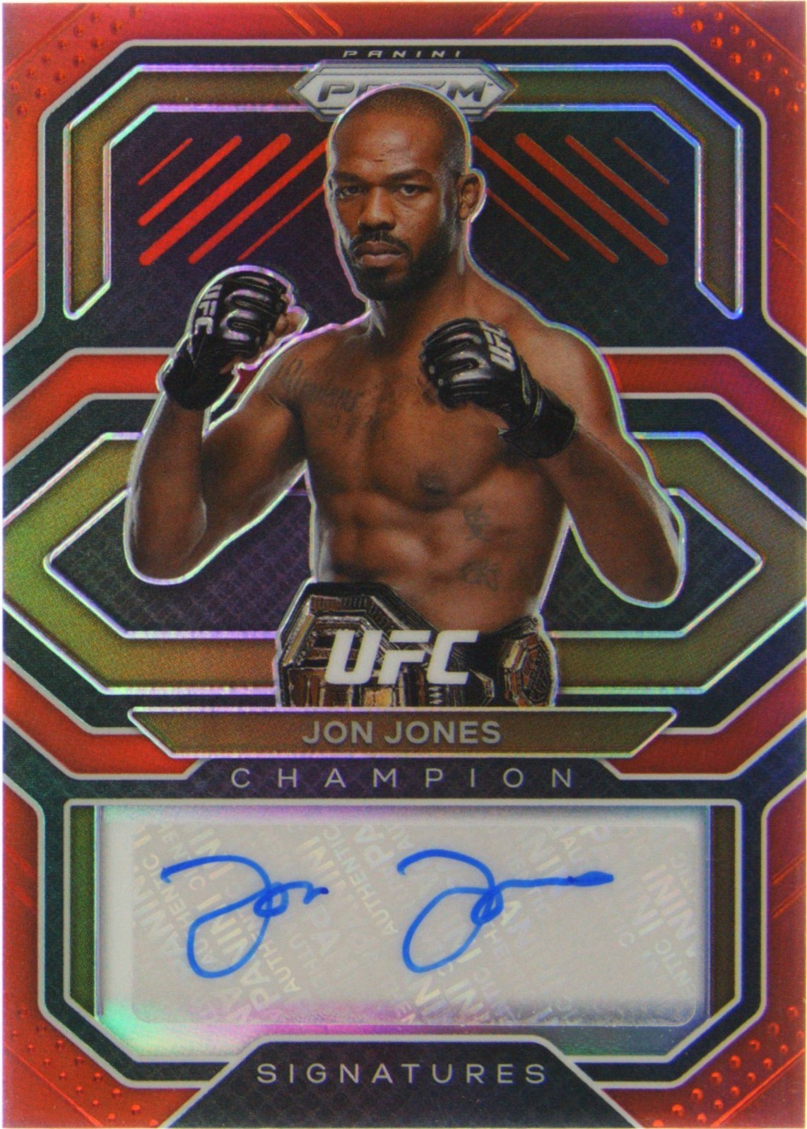 2021 Panini Prizm UFC - Champion Signatures Jon Jones #CS-5 Red Prizm ...